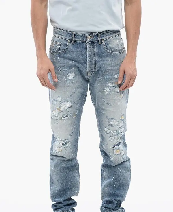 John Richmond Distressed-effect Regular-fit Jeans