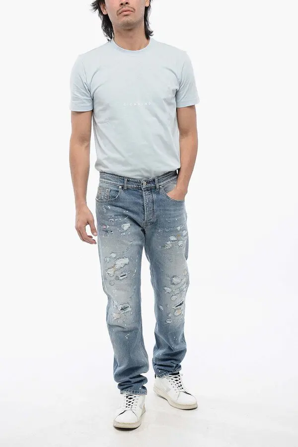 John Richmond Distressed-effect Regular-fit Jeans