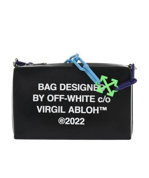 Off-White Logo-print Chain-link Shoulder Bag - Black
