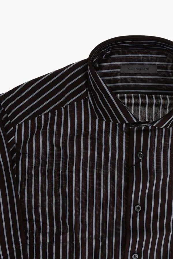 Corneliani Striped French-collar Shirt