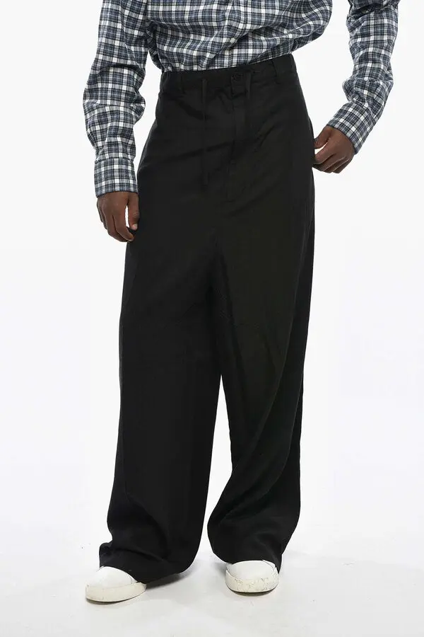 Balenciaga Wide-leg Trousers - Black