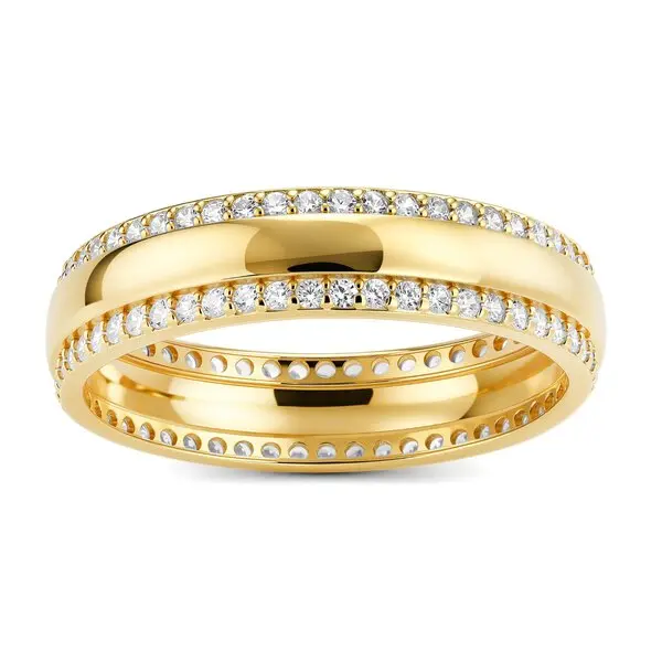 KYLIE HARPER 3-row Diamond Cz Eternity Band Ring