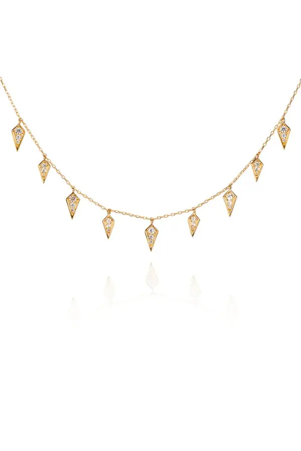 AARIA LONDON Palma Spike Charm Necklace - Silver