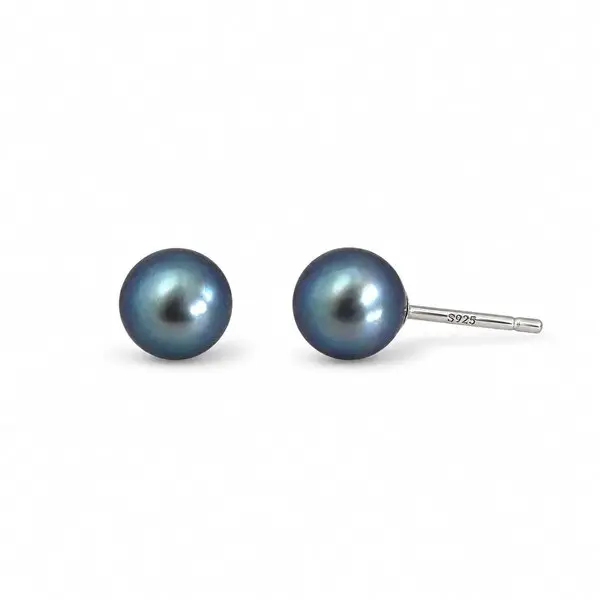 NINEMOO Nacre Noire Pearl Stud Earrings – For