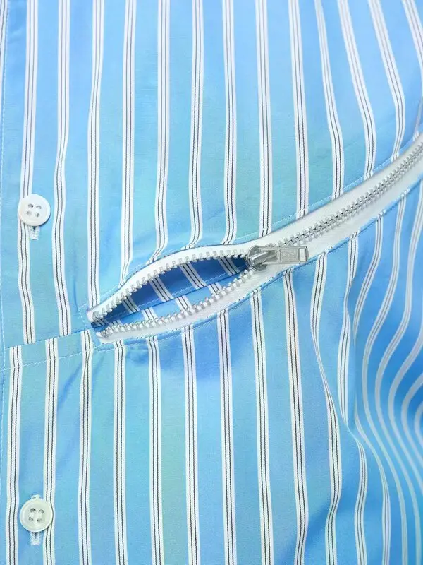 Comme Des Garçons Zip-detail Striped T-shirt