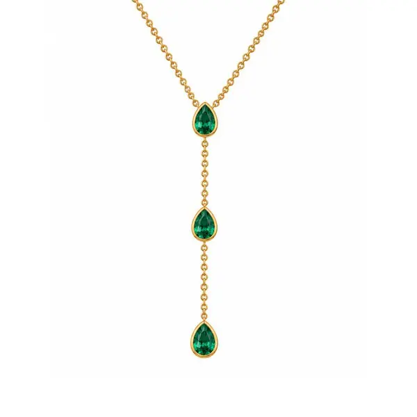 AARIA LONDON Chloe Necklace Lab Emerald