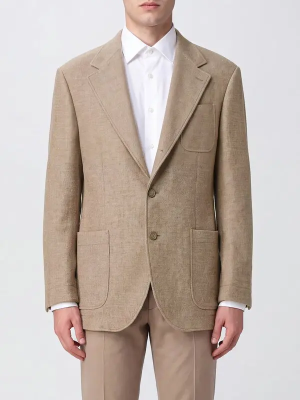 Brunello Cucinelli Single-breasted Wool And Mohair Blazer With Patch Pockets - Beige