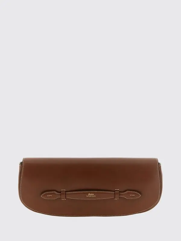 Polo Ralph Lauren Bellport Clutch In Smooth Leather With Removable Handle