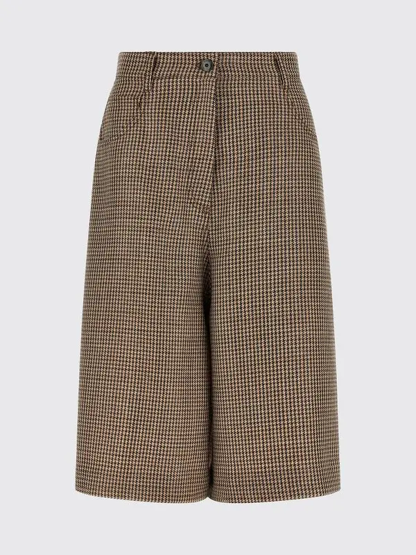 Brunello Cucinelli Houndstooth Wool Blend Knee-length Shorts