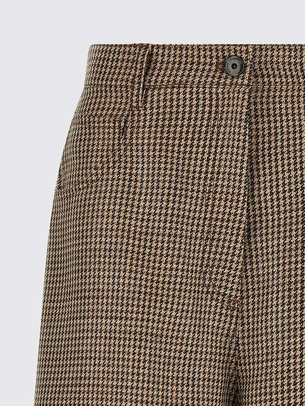 Brunello Cucinelli Houndstooth Wool Blend Knee-length Shorts