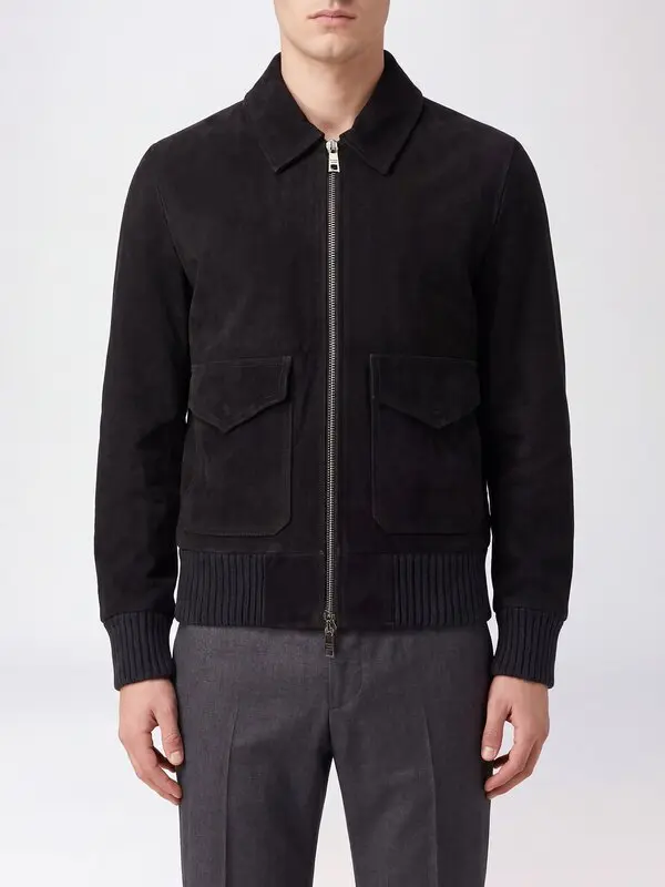 GIORGIO BRATO Lambskin Leather Shirt Jacket With Zip Closure