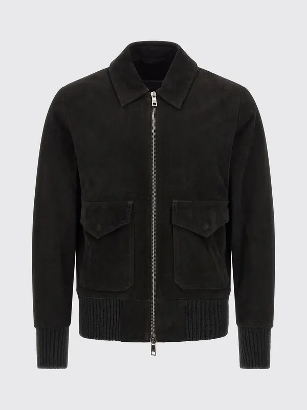 GIORGIO BRATO Lambskin Leather Shirt Jacket With Zip Closure