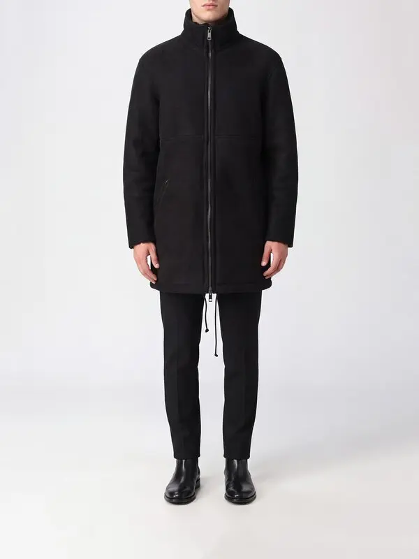 GIORGIO BRATO Knee-length Lambskin Parka With High Neck And Zip Closure