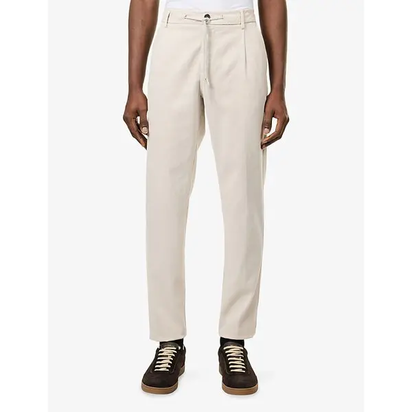 Eleventy Elasticated-waist Cotton-blend Trousers