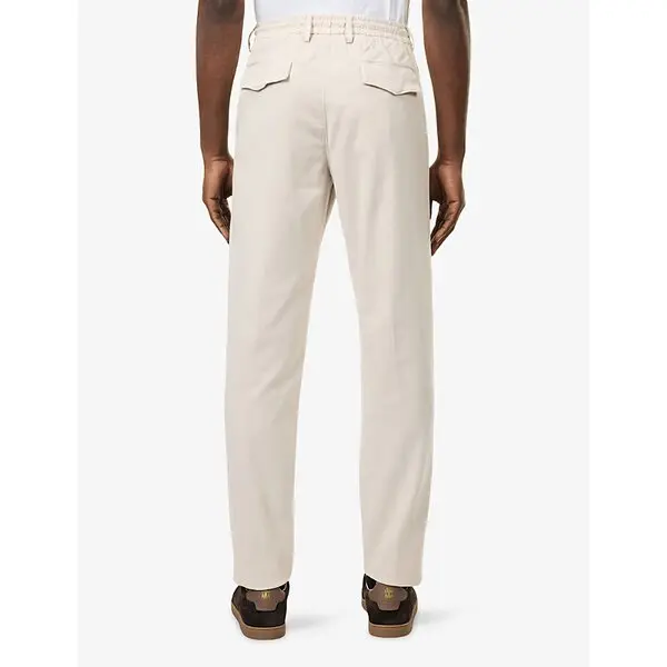 Eleventy Elasticated-waist Cotton-blend Trousers