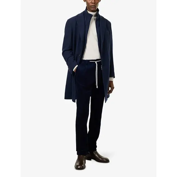 Eleventy Drawstring-waist Cotton-corduroy Trousers