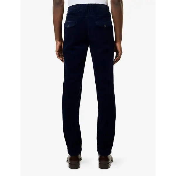 Eleventy Drawstring-waist Cotton-corduroy Trousers