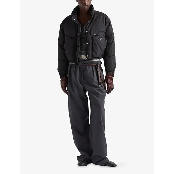 Prada Cropped Relaxed-fit Nylon Down Jacket