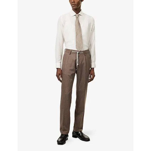Eleventy Elasticated-waist Wool And Cashmere Trousers