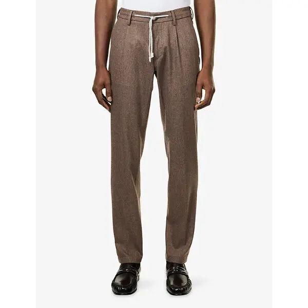 Eleventy Elasticated-waist Wool And Cashmere Trousers