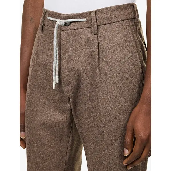 Eleventy Elasticated-waist Wool And Cashmere Trousers