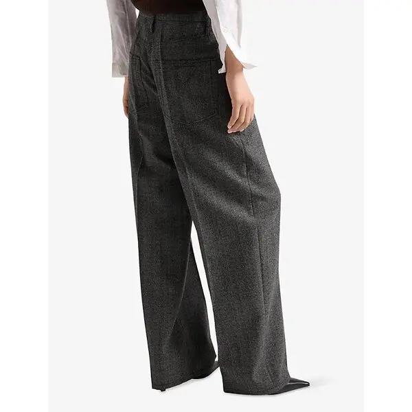 Prada Mouliné Relaxed-fit Wool Trousers