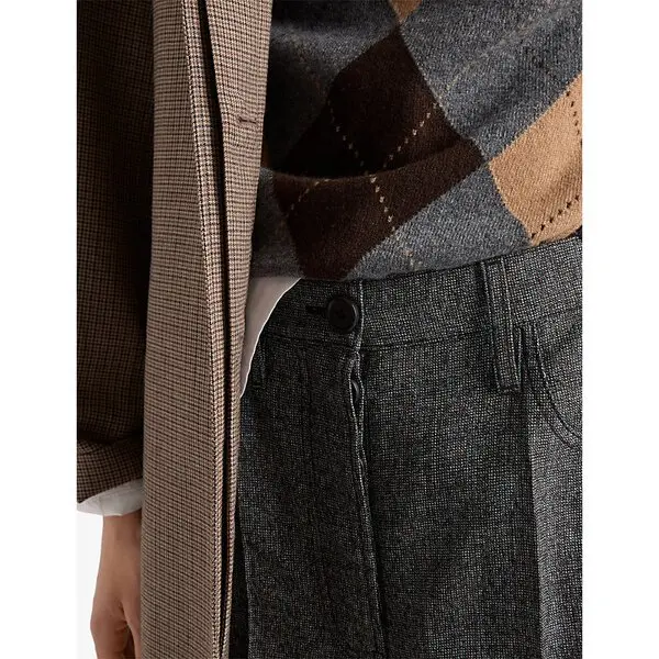 Prada Mouliné Relaxed-fit Wool Trousers