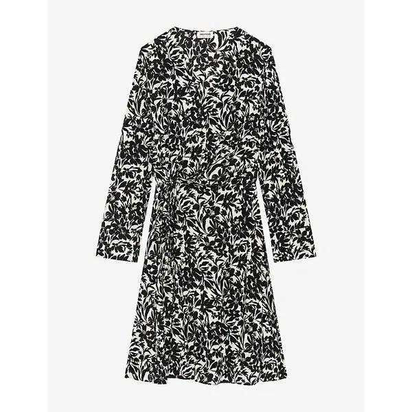 Zadig&Voltaire Remoir Wrap-front Long-sleeve Satin Mini Dress