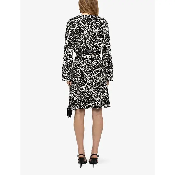 Zadig&Voltaire Remoir Wrap-front Long-sleeve Satin Mini Dress