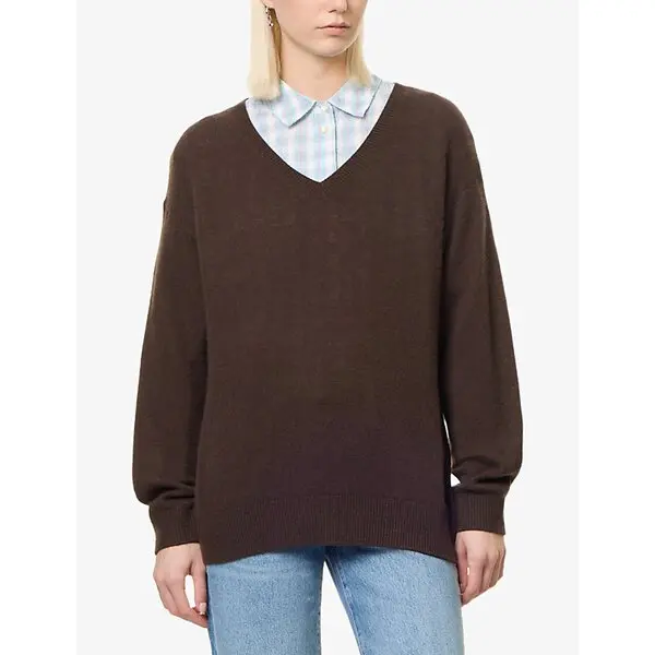 FRAME Light Cash V-neck Cashmere Sweater