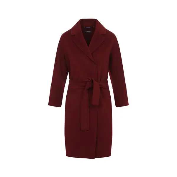MAX MARA`S Wool Arona Double-breasted Peacoat Jacket - Red