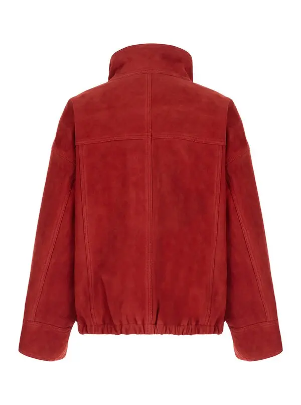 RÓHE Reinvented Suede Goat Leather Jacket For - Red