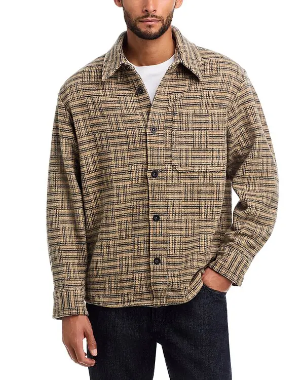 A.p.c. Surchemise Baptiste Plaid Merino Wool Shirt - Beige