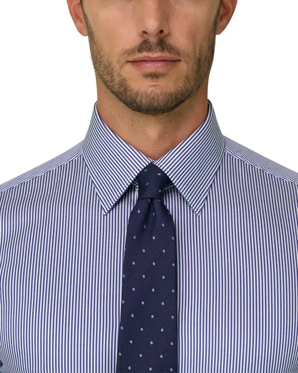 Boggi Milano Cotton Twill Striped Regular Fit Shirt