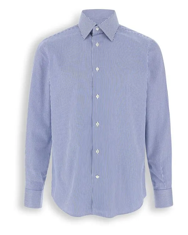 Boggi Milano Cotton Twill Striped Regular Fit Shirt