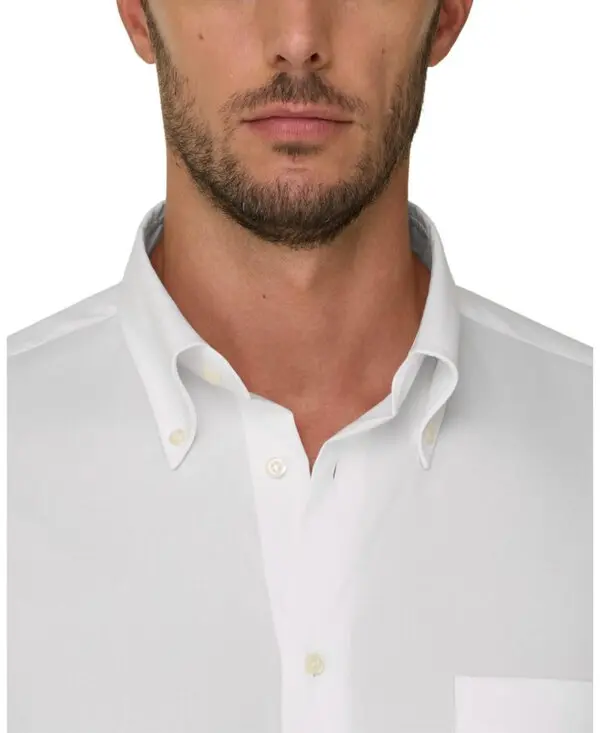 Boggi Milano Regular Fit Pinpoint Cotton Shirt - White