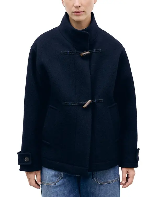 Gerard Darel Aure Wool Blend Toggle Coat - Navy