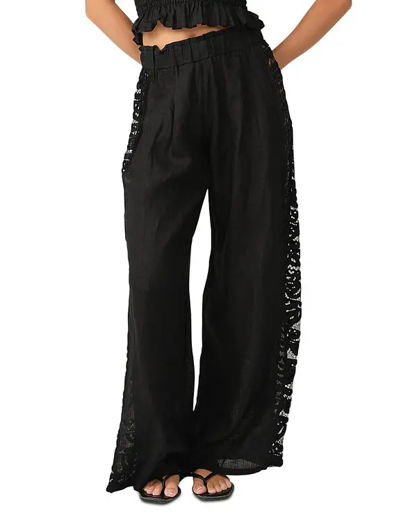 PQ SWIM Jace Lace Linen Blend Cover-up Pants