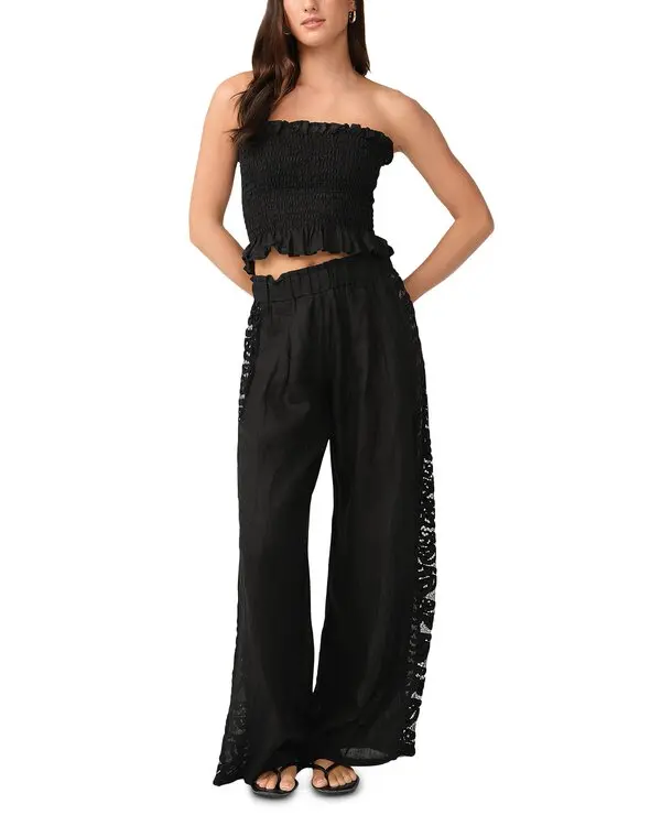 PQ SWIM Jace Lace Linen Blend Cover-up Pants