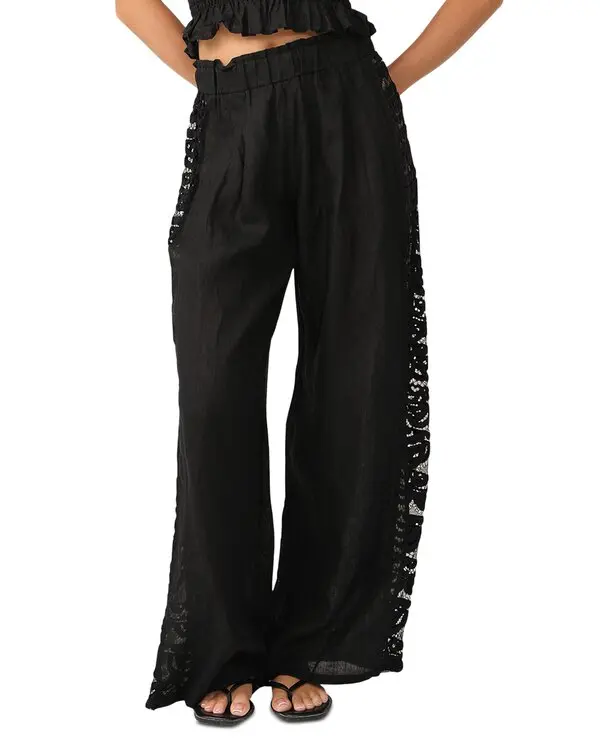PQ SWIM Jace Lace Linen Blend Cover-up Pants