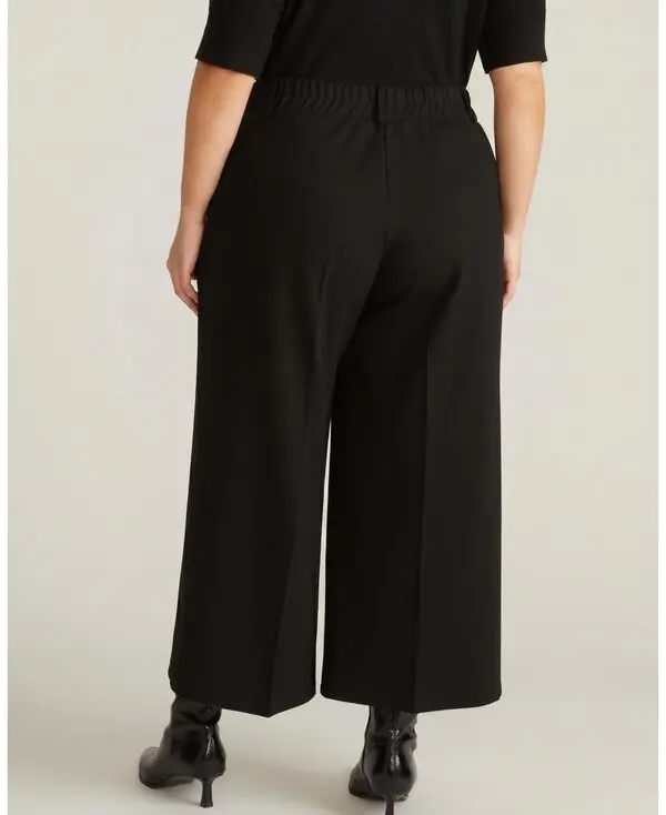 Universal Standard Plus Cropped Wide-leg Ponte Pants - Black