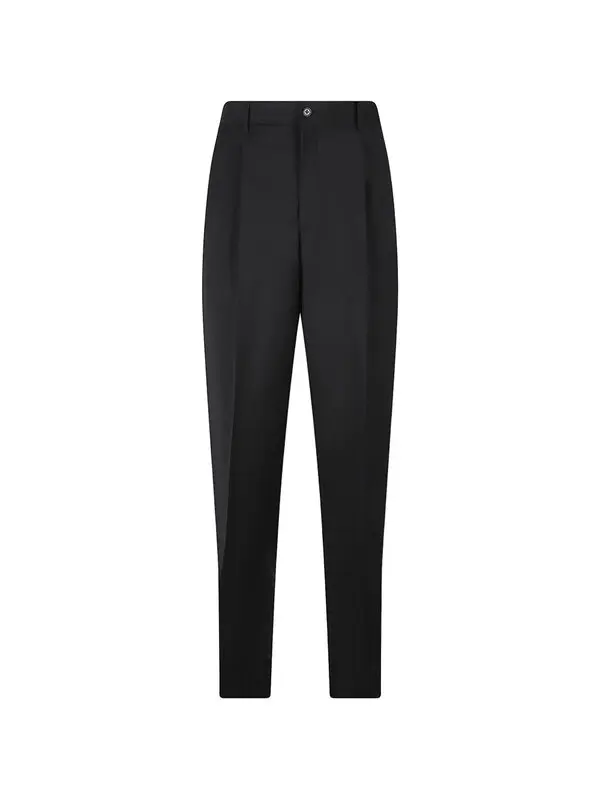 Emporio Armani Stretch Wool Trousers - Black