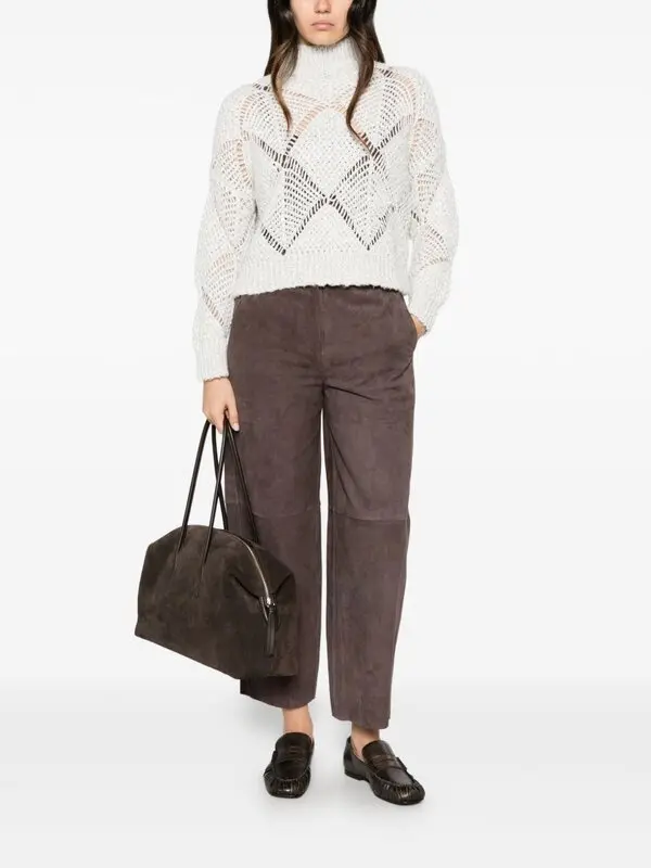 VIA MASINI 80 Suede Barrel Trousers