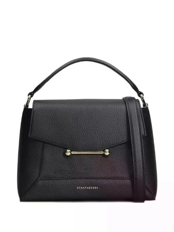 Strathberry Nano Mosaic Bar-detail Grained Leather Tote Bag - Black