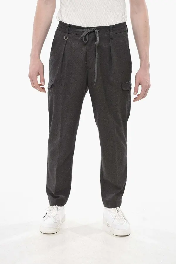 PAOLO PECORA Pleated-detailing Drawstring-fastening Tailored-design Trousers