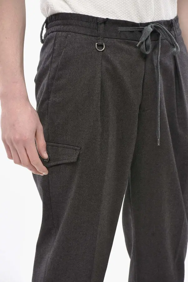 PAOLO PECORA Pleated-detailing Drawstring-fastening Tailored-design Trousers