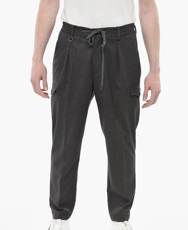 PAOLO PECORA Pleated-detailing Drawstring-fastening Tailored-design Trousers