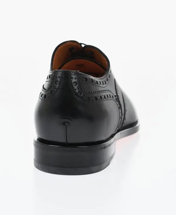 Santoni Brogue-detail Leather Derby Shoes