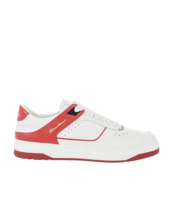 Santoni Air Panelled Leather Sneakers - Red