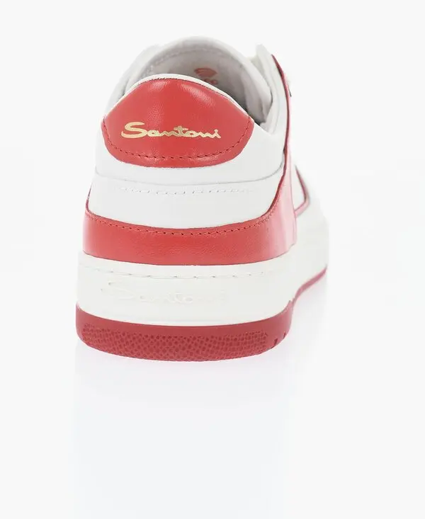 Santoni Air Panelled Leather Sneakers